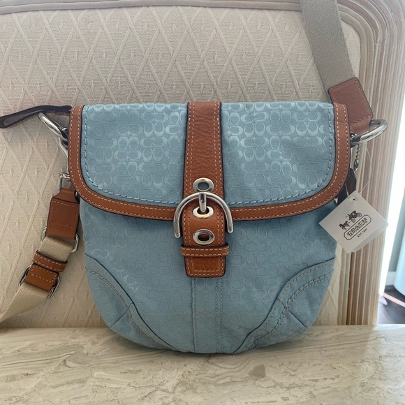 Coach | Bags | Coach Soho Minsig Sky Blue Logo Purse | Poshmark